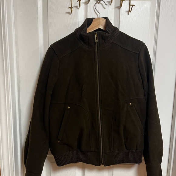 Talbots | Jackets & Coats | Talbots Dark Brown Womens Bomber Jacket ...